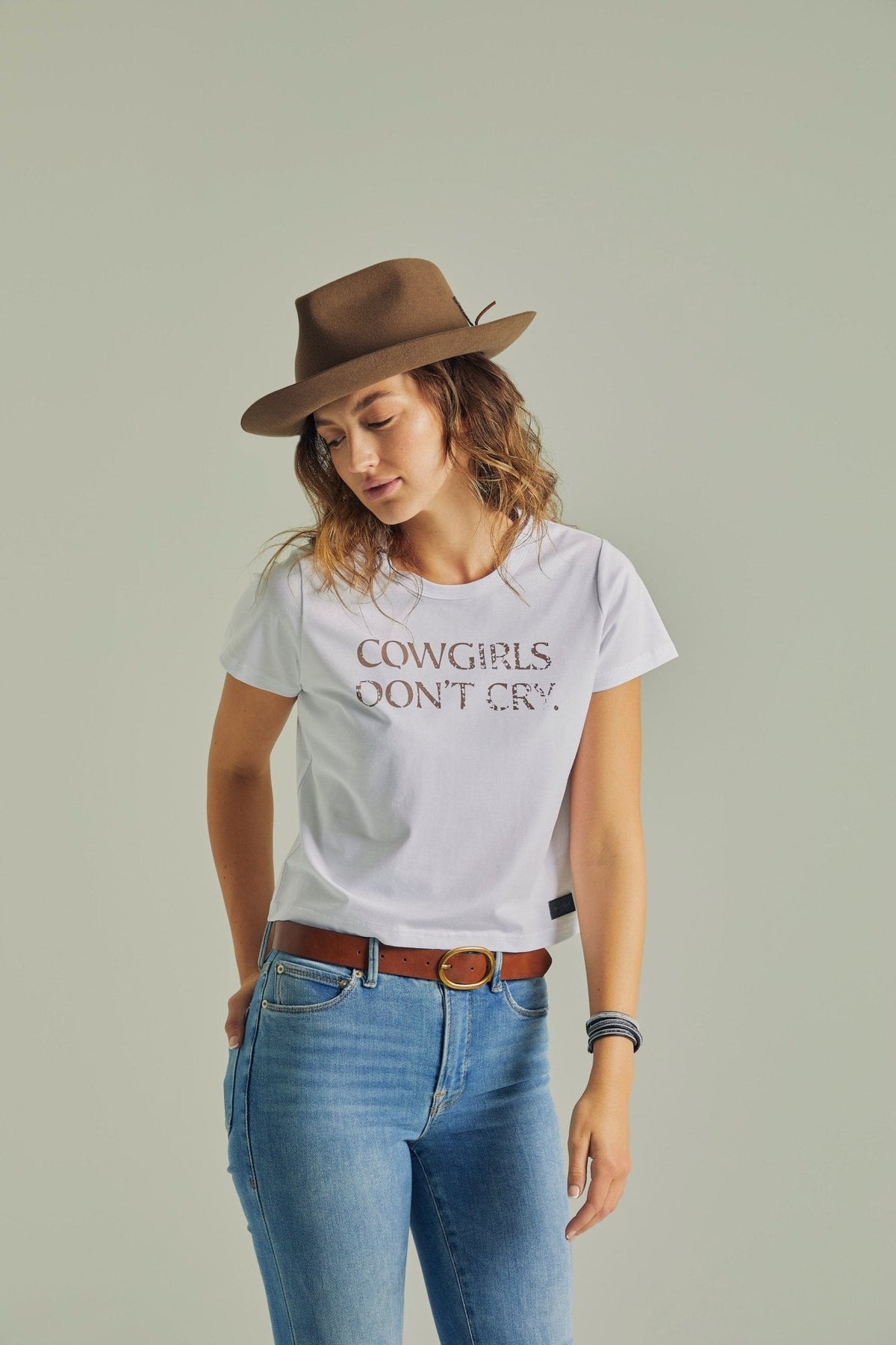 Cowgirls Don't Cry - Women's White T-Shirt & Worn & Haggard