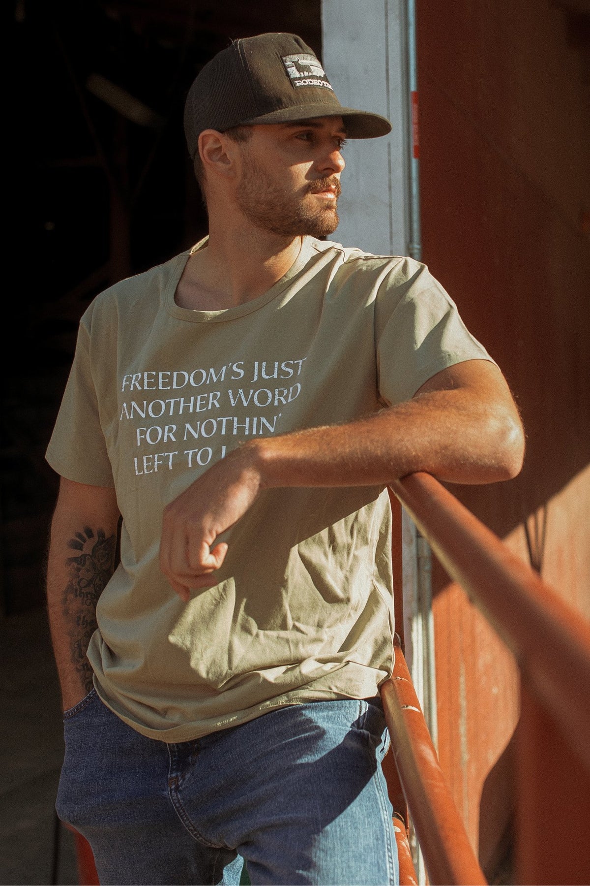 Freedom - Olive Green T-Shirt & Worn & Haggard